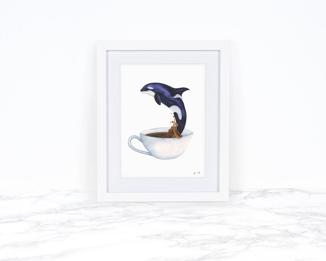 A Splash of Tea in the Morning, Orca Art Print, Kitchen Wall Art ...