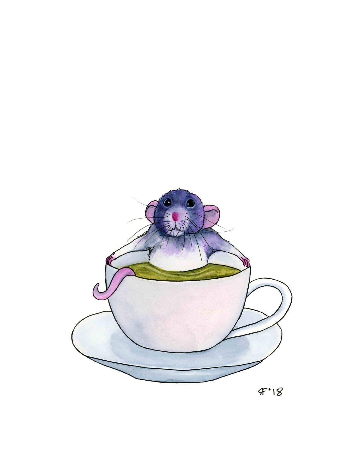 Watercolor Rat Painting Anthropomorphic Pet Rat Art Print - Etsy