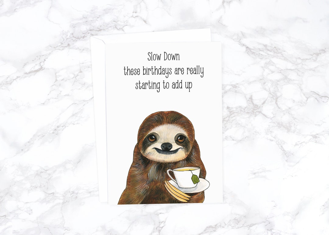 Funny Sloth Birthday Card, Funny Boyfriend Birthday Animal Birthday ...