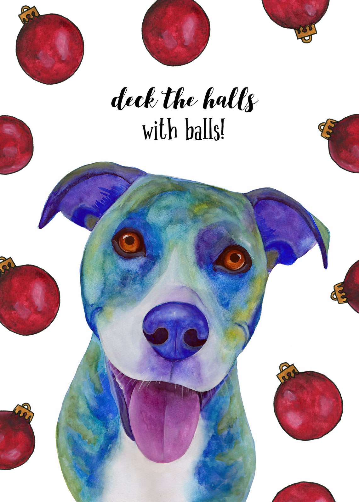 Funny Christmas Card Dog Christmas Card Funny Holiday Card - Etsy