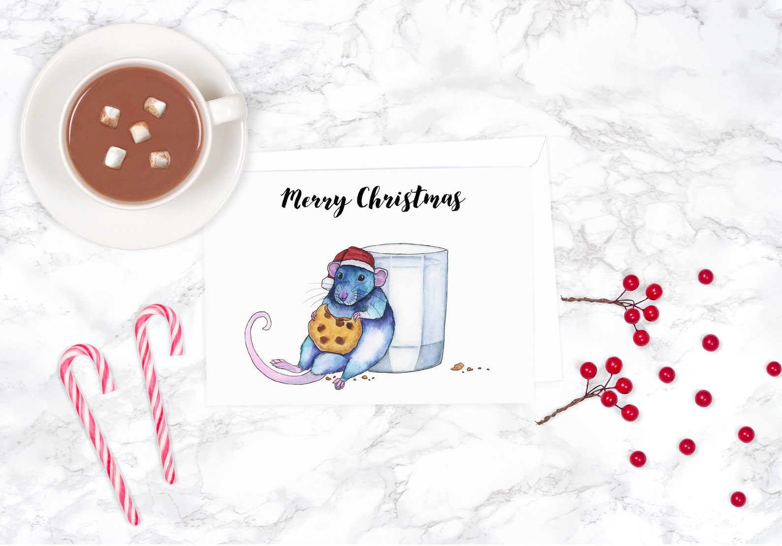 Rat Christmas Card Funny Christmas Card Funny Christmas Card Set ...