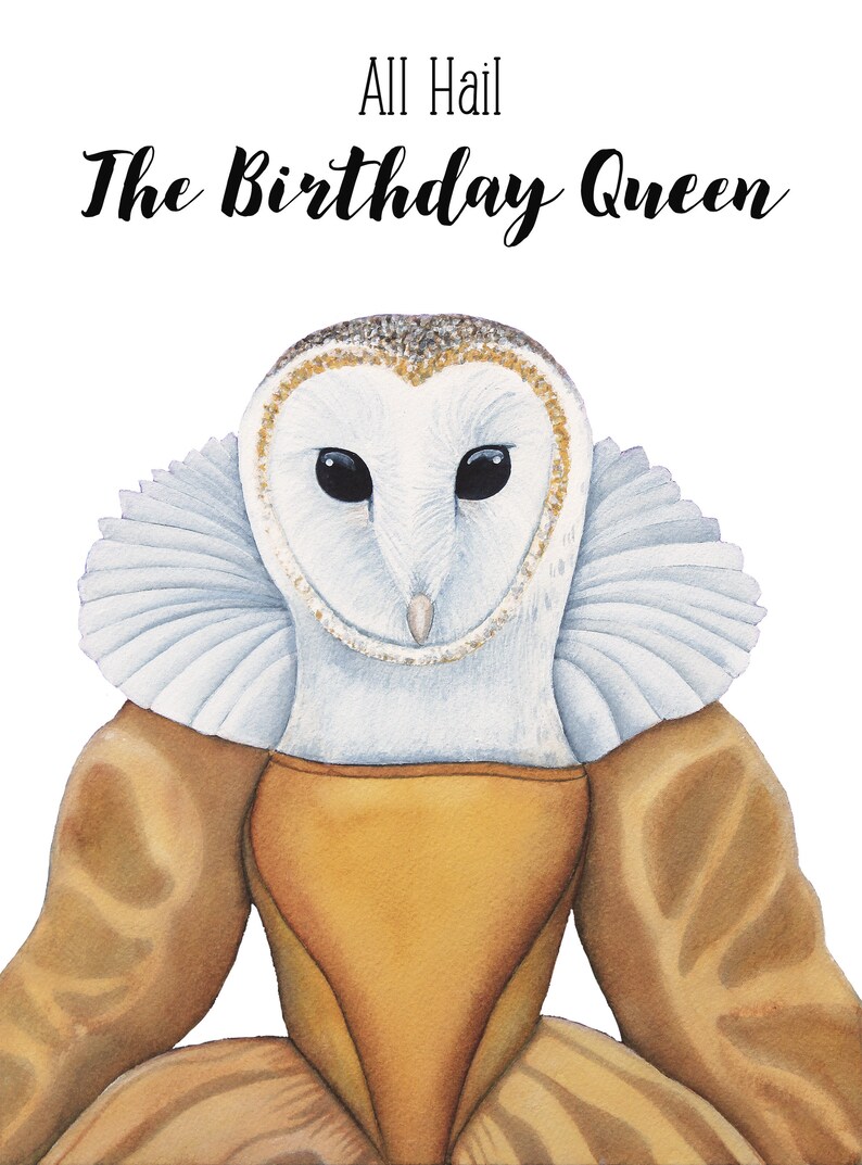 All Hail the Birthday Queen Card Funny Birthday Card Cute | Etsy