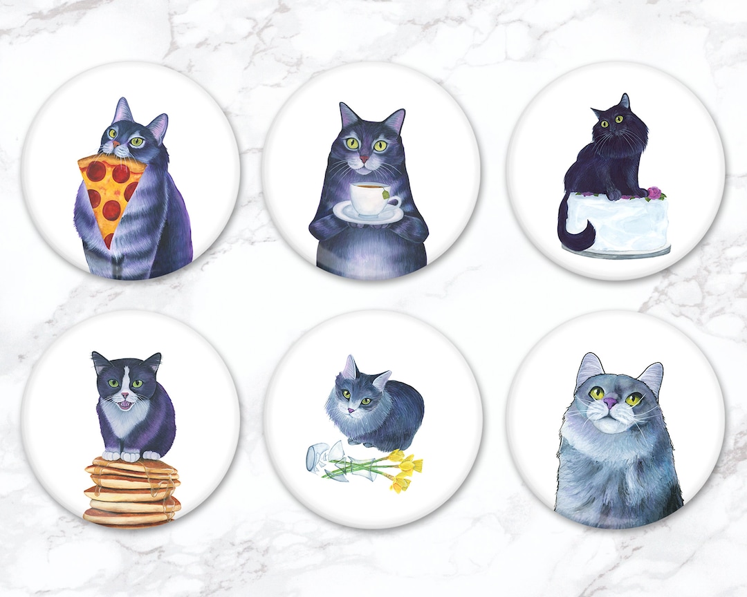 Cat Magnet Set, Cat Fridge Magnet, Funny Food Magnets, Refrigerator ...