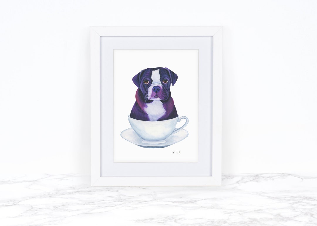 English Bulldog Art Print, Funny Kitchen Print, Kitchen Wall Art ...