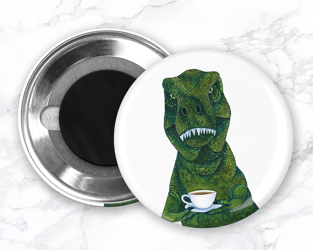 Funny Dinosaur Magnet, T-rex Magnet, Funny Dinosaur Magnet, Coffee ...