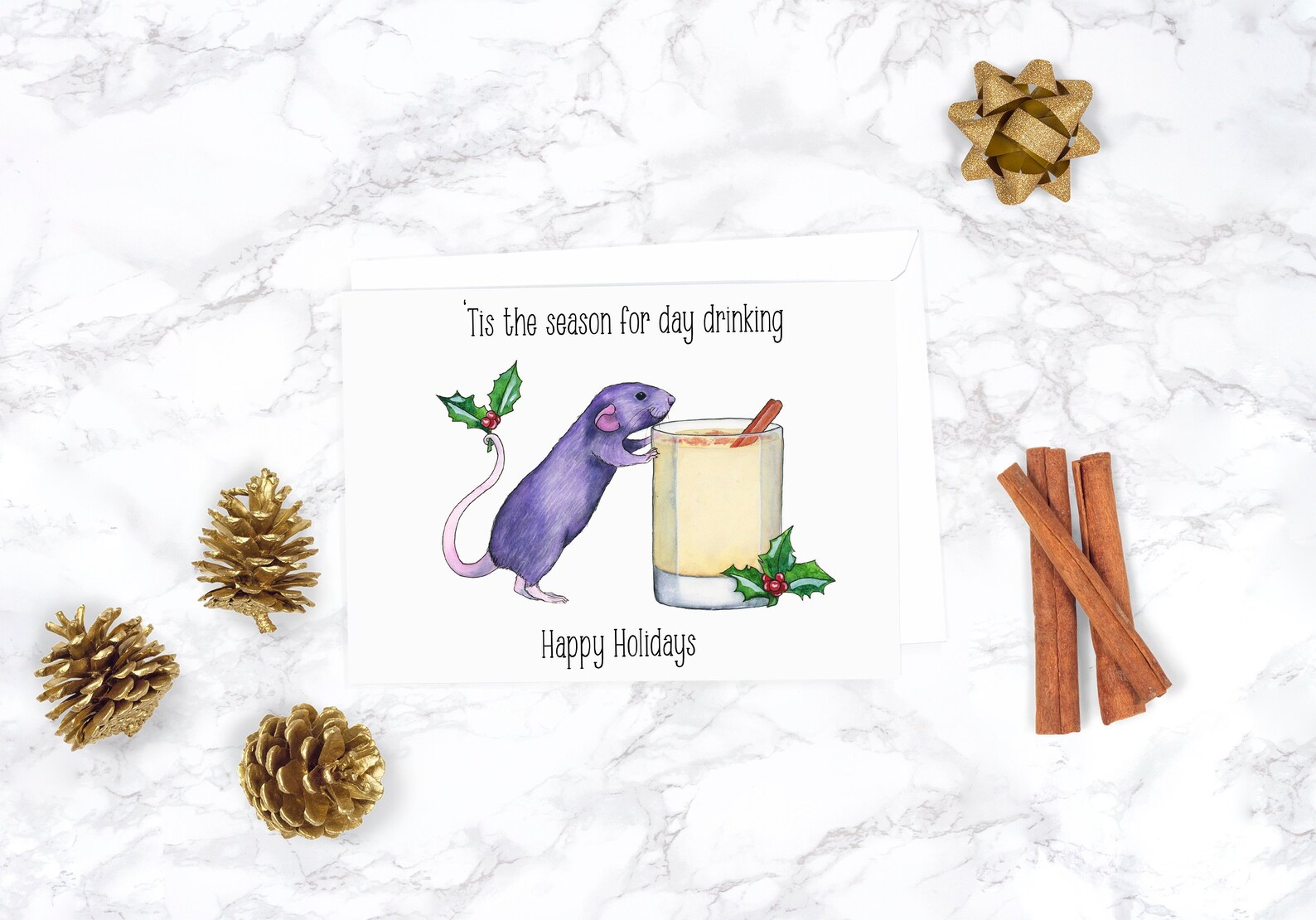 Rat Christmas Card Funny Christmas Card Funny Christmas Card Set ...