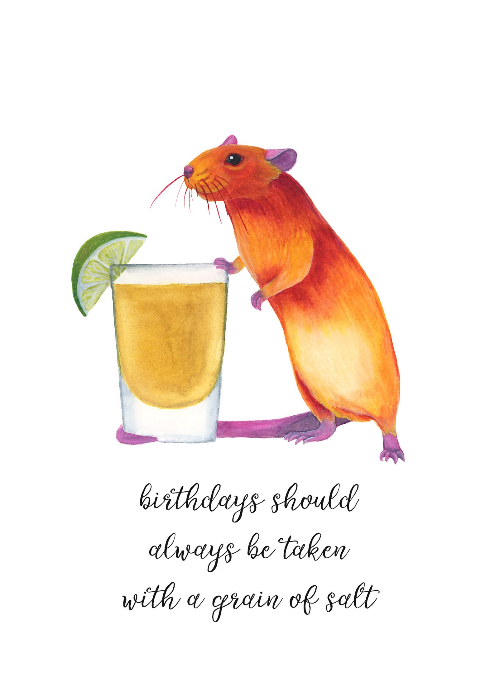 Alcohol Birthday Card Funny Birthday Card for Friend Animal Birthday ...