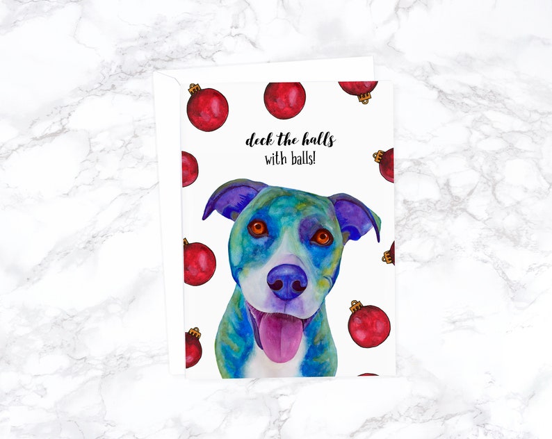 Funny Christmas Card Dog Christmas Card Funny Holiday Card - Etsy