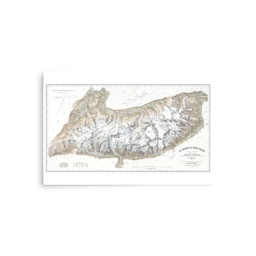 1896 Mont Blanc Relief Map – Xaver Imfeld - Etsy