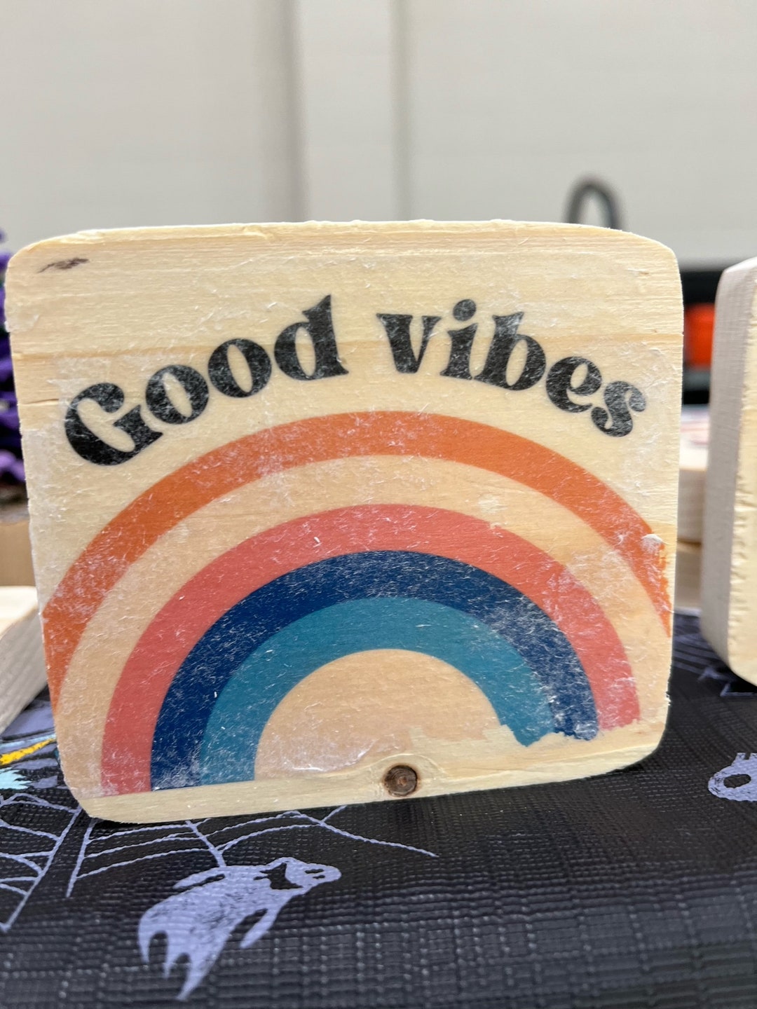 Inspirational Block "good Vibes" Rainbow - Etsy