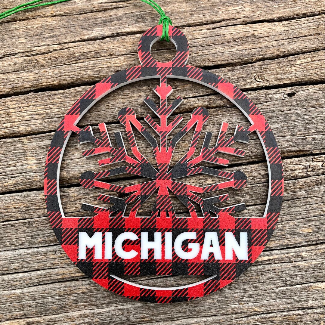 Michigan Flannel Christmas Ornament - Etsy
