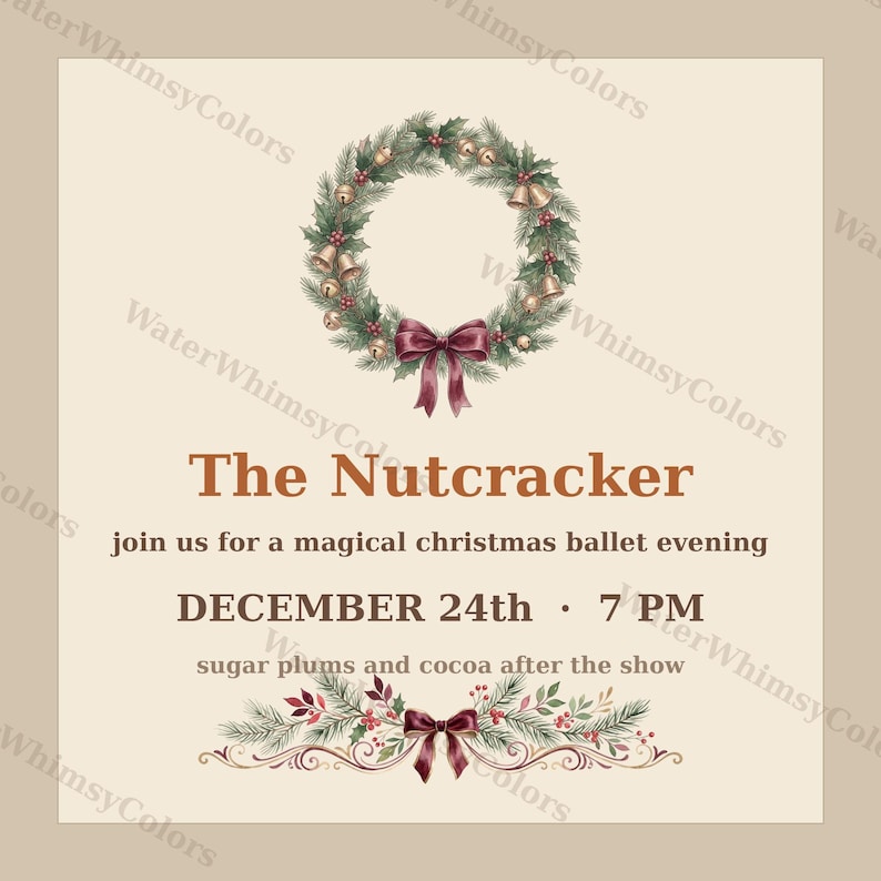 Nutcracker Clipart Bundle, 32 Watercolor Christmas Ballet PNG, Instant ...