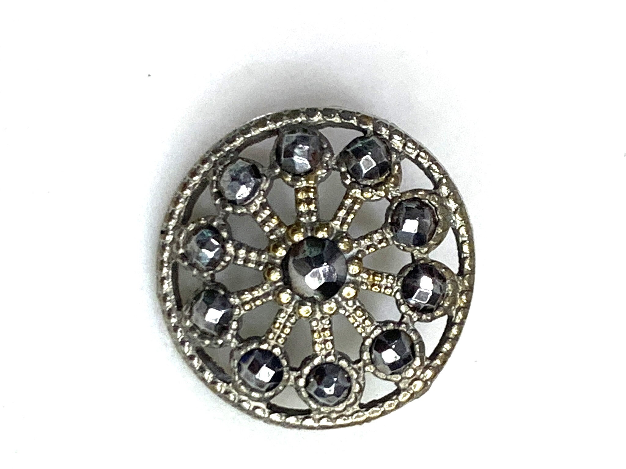 19th Century Antique Cut Steel Buttons, Austrian Tiny Buttons, 3 ...