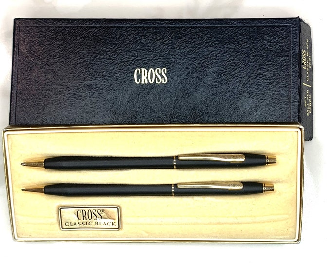 Vintage Cross Classic Black 2501 Set Ball Pen and Pencil - Etsy