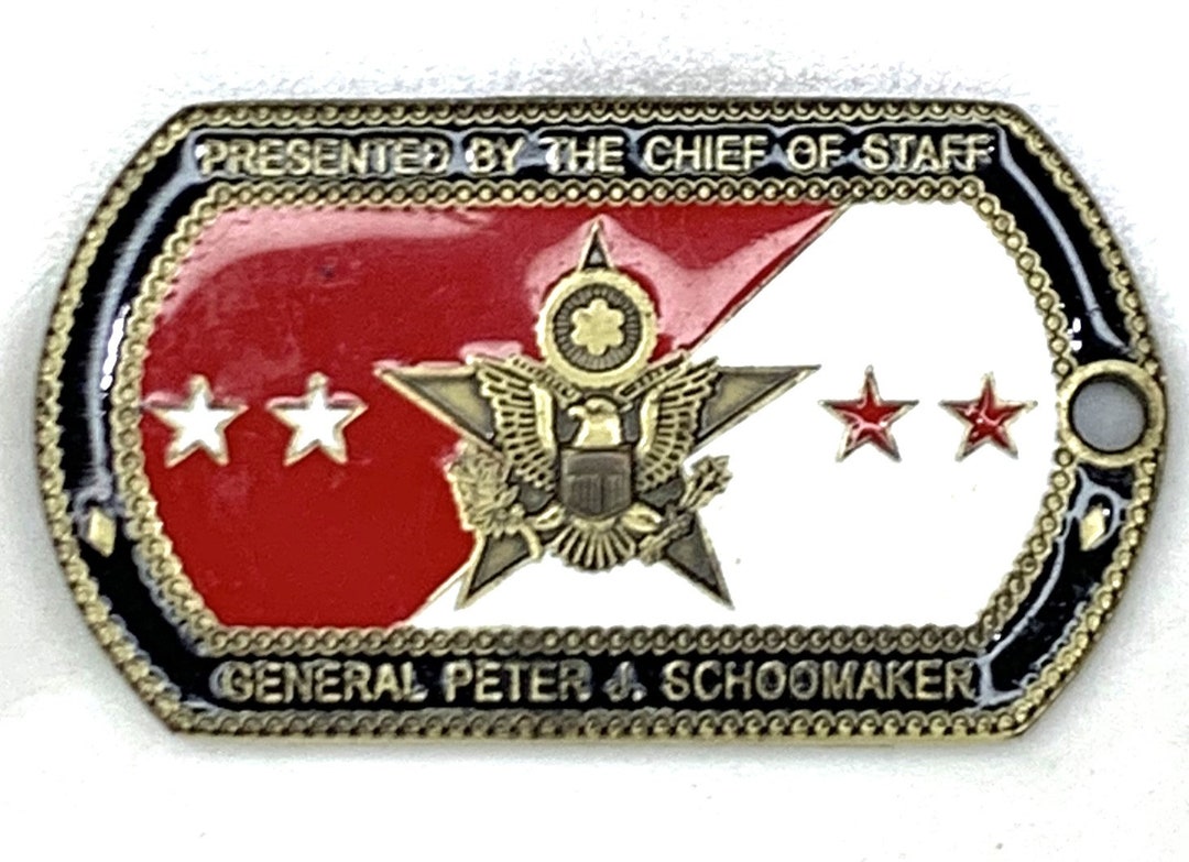 General Peter Schoomaker Chief of Staff Army Challenge Coin, Dog Tag ...