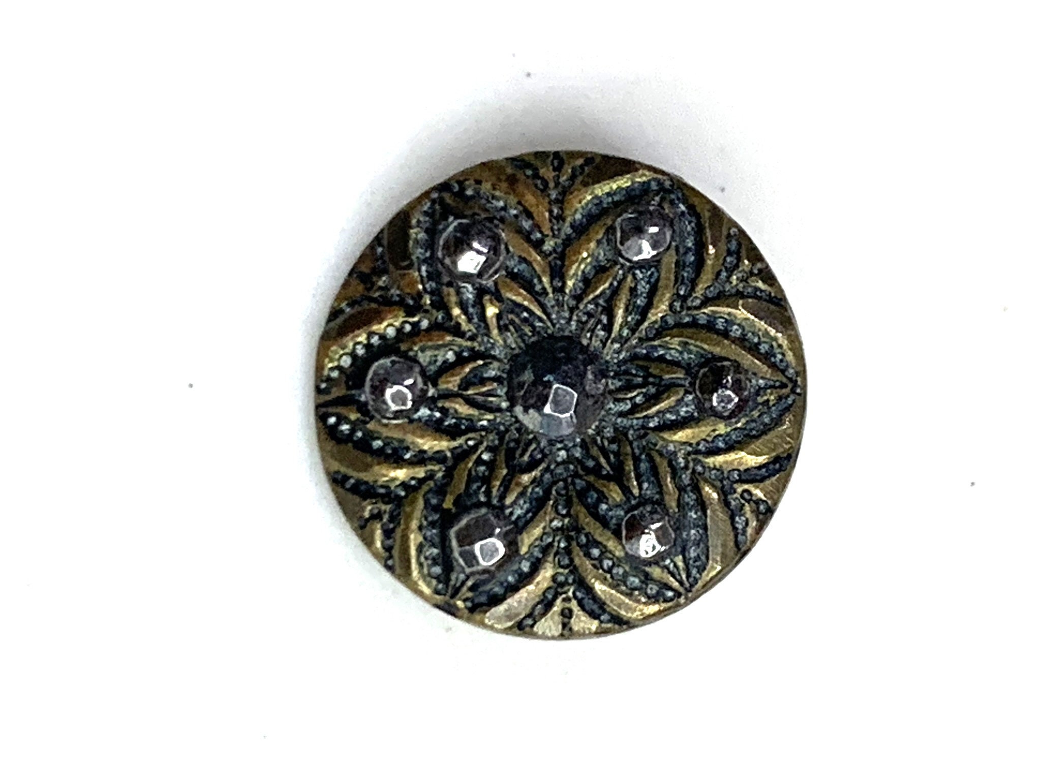 19th Century Antique Cut Steel Buttons, Austrian Tiny Buttons, 3 ...