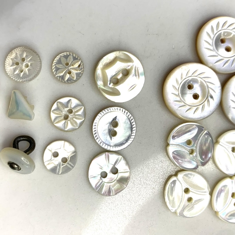 Carved Mother of Pearl Buttons - Etsy