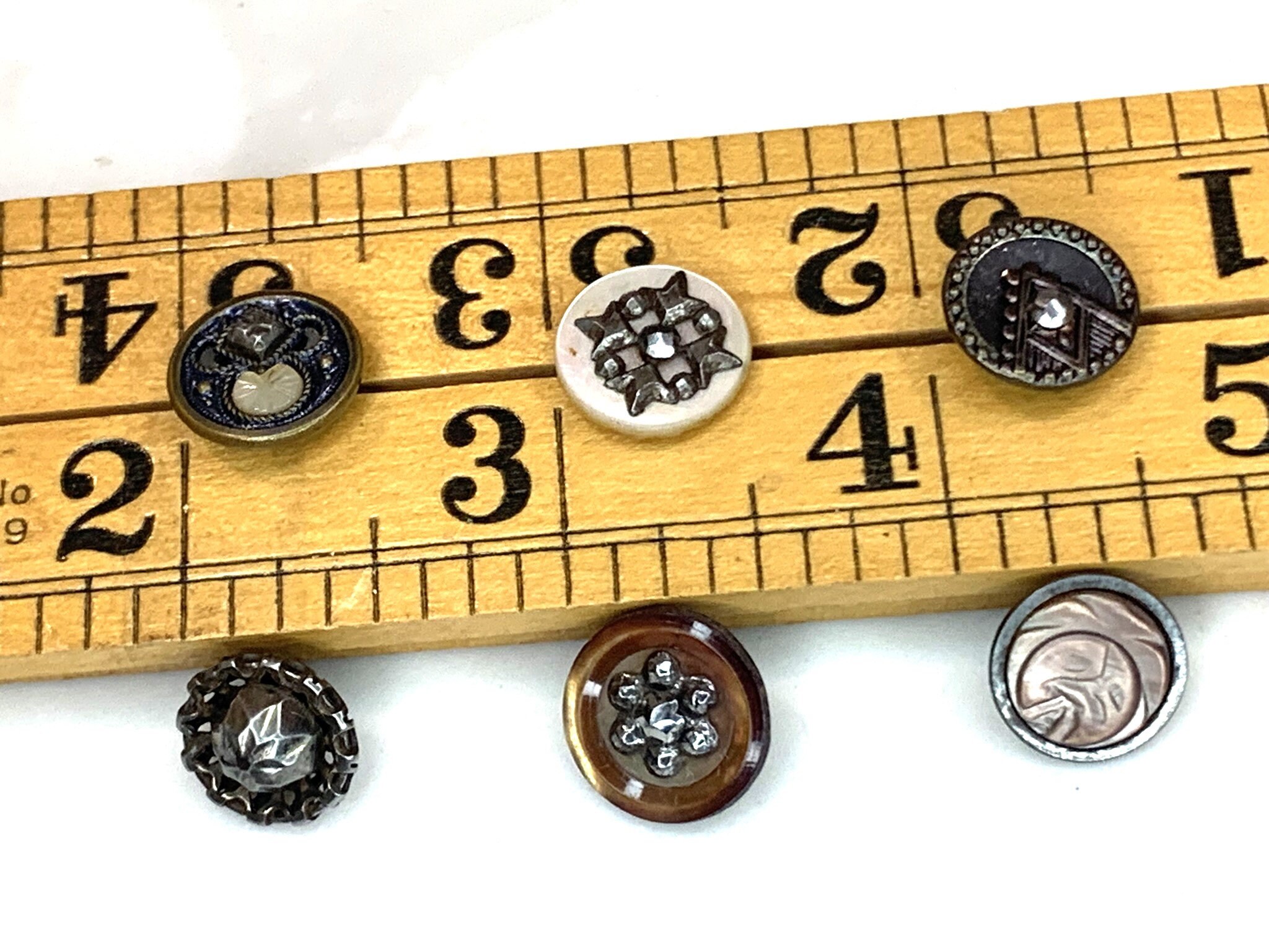 19th Century Antique Cut Steel Buttons, Austrian Tiny Buttons, 3 ...