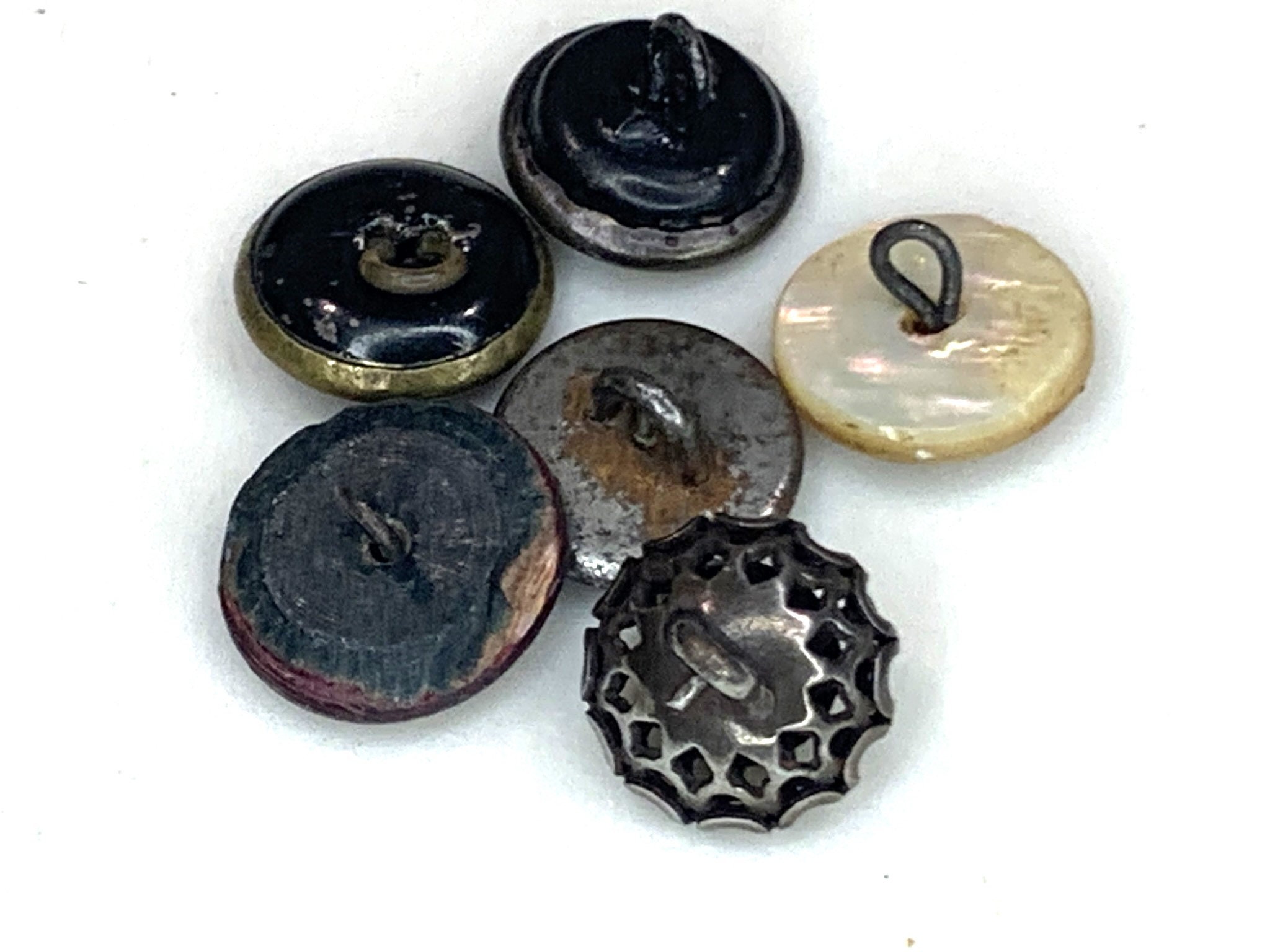 19th Century Antique Cut Steel Buttons, Austrian Tiny Buttons, 3 ...