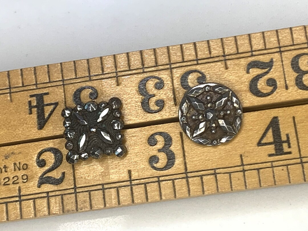 19th Century Antique Cut Steel Buttons With Unique Shape Cut - Etsy