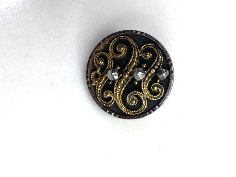19th Century Antique Cut Steel Buttons, Austrian Tiny Buttons, 3 ...