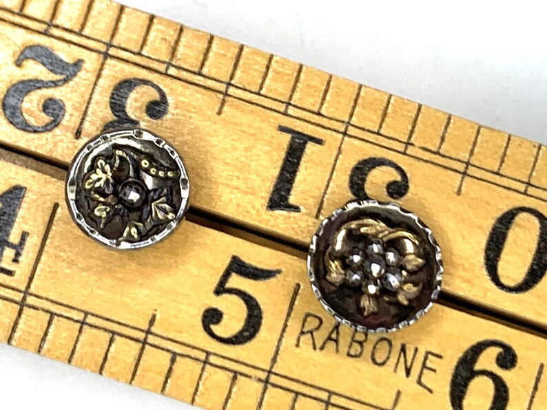 19th Century Antique Fancy Cut Steel Cup Buttons, Special Shaped Cut ...