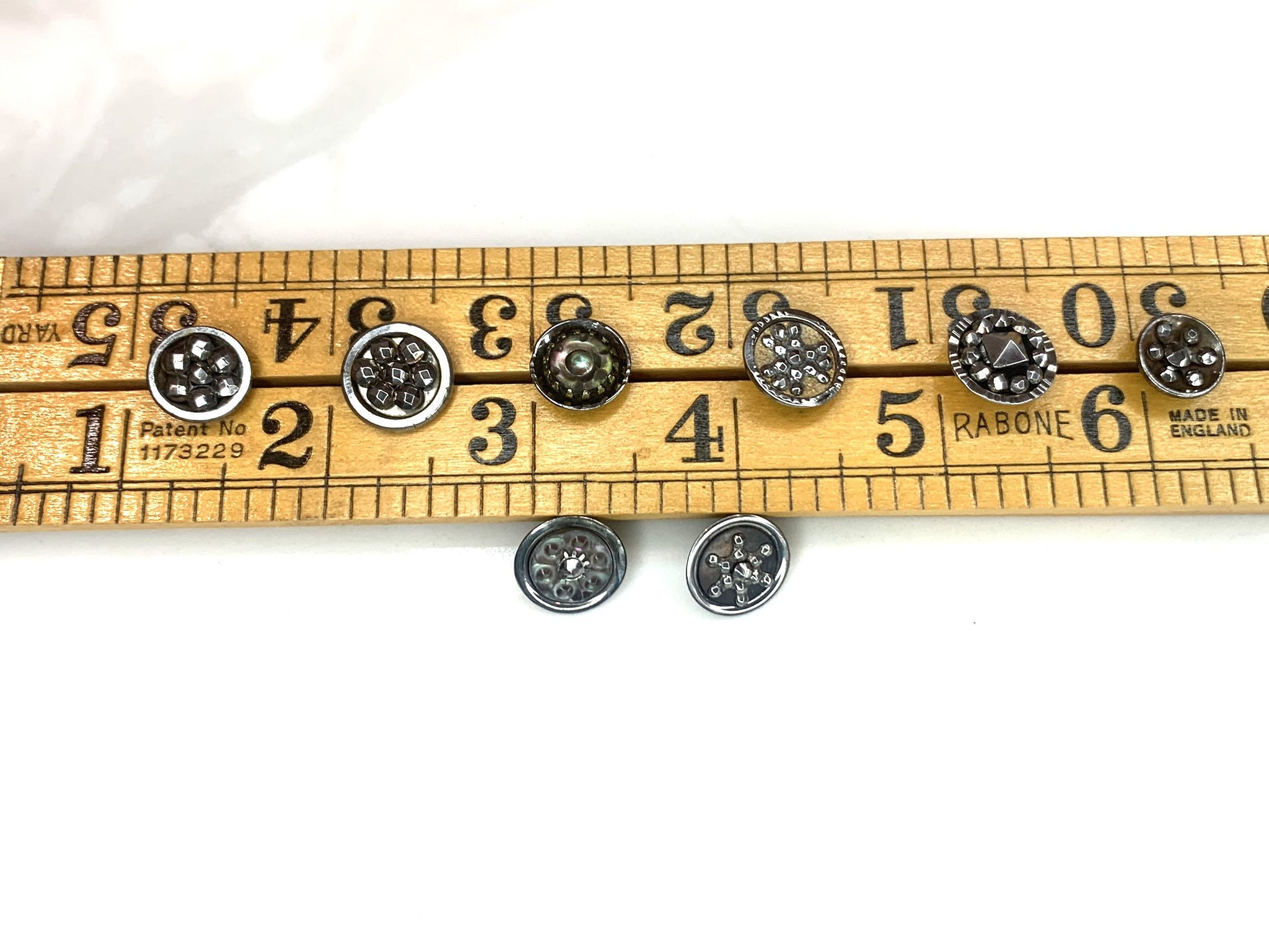 19th Century Antique Fancy Cut Steel Cup Buttons, Special Shaped Cut ...