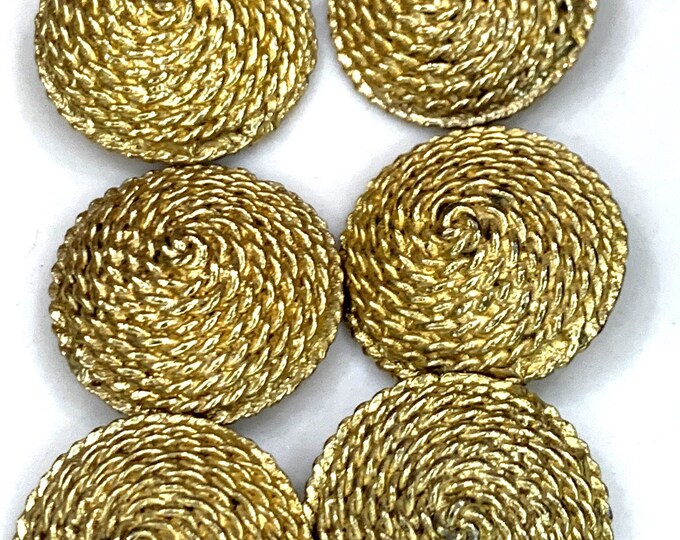 Vintage Heavy Gold Metal Domed Buttons, Set of 6 - Etsy