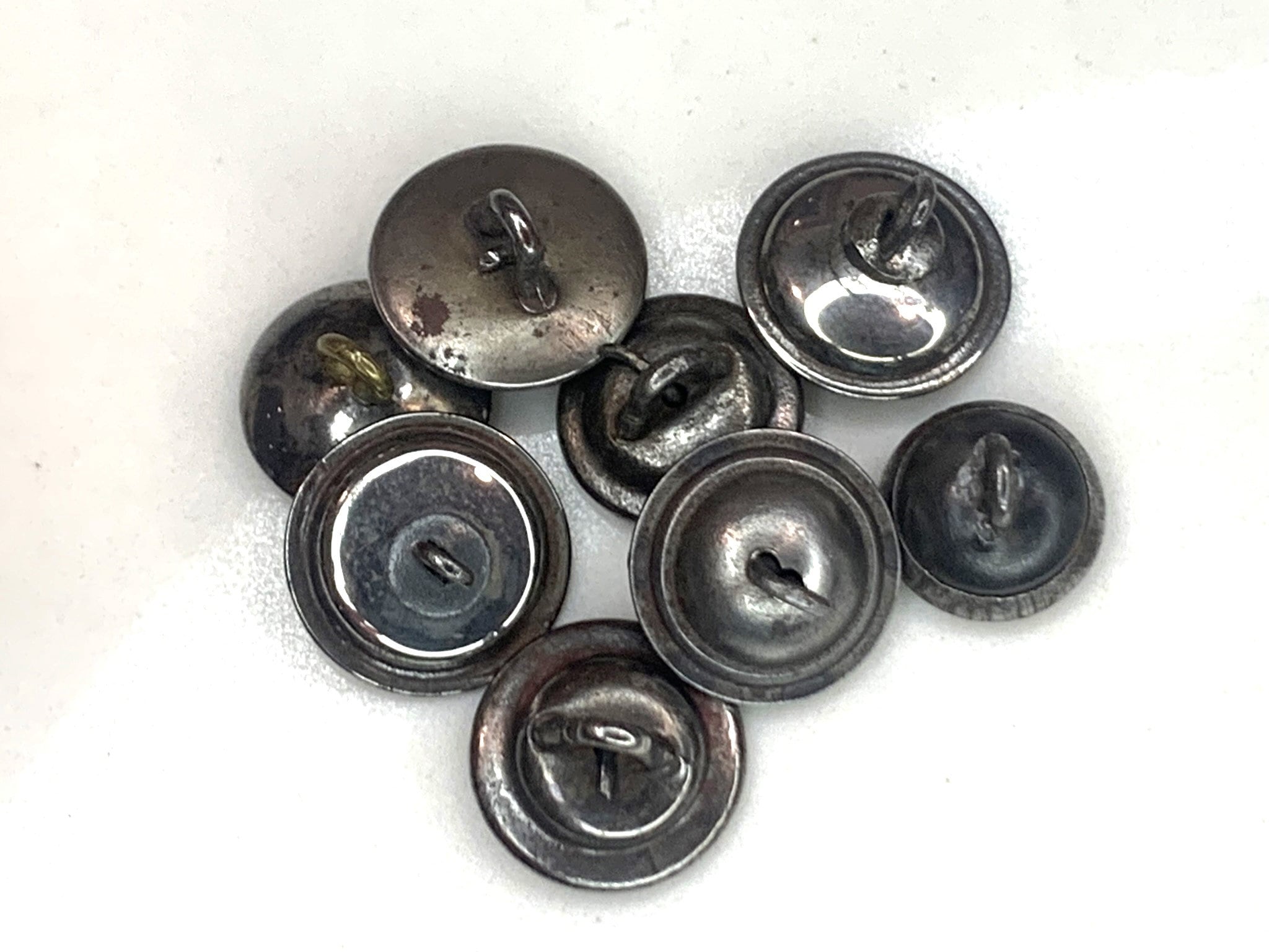 19th Century Antique Fancy Cut Steel Cup Buttons, Special Shaped Cut ...