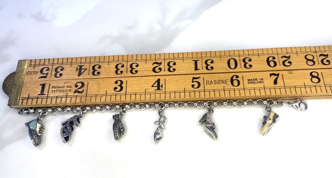 Vintage Judith Jack Sterling Charm Bracelet With Sterling Marcasite ...