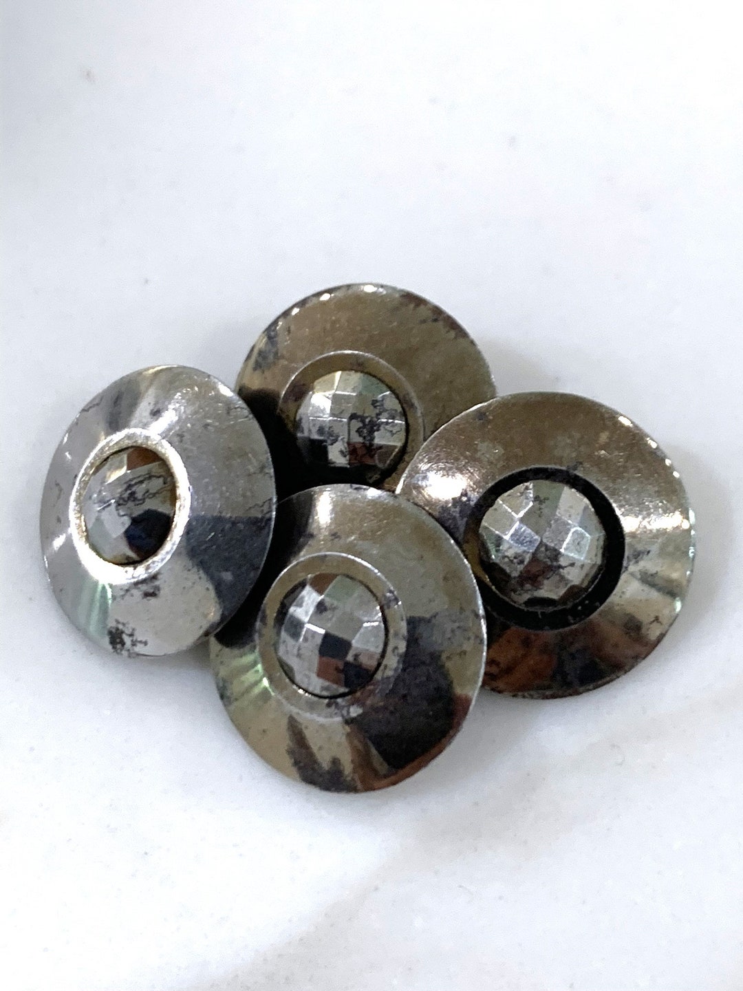 19th Century Antique Cut Steel Buttons Set of 4 - Etsy