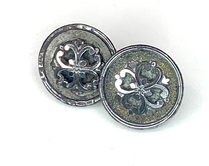 19th Century Antique Cut Steel Cup Button With Byzantine Design. - Etsy