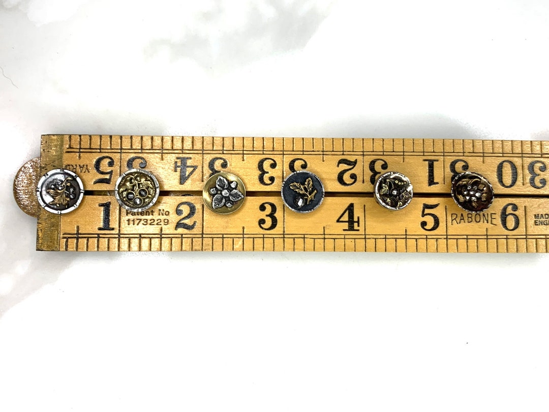 19th Century Antique Fancy Cut Steel Cup Buttons, Special Shaped Cut ...