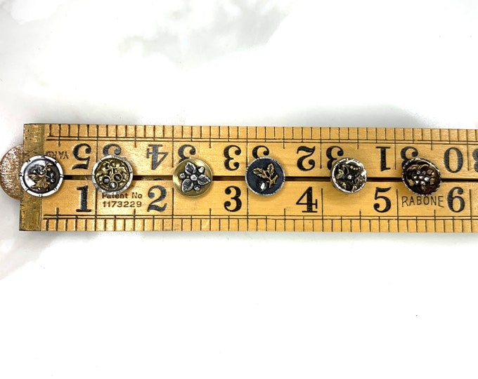 19th Century Antique Fancy Cut Steel Cup Buttons, Special Shaped Cut ...