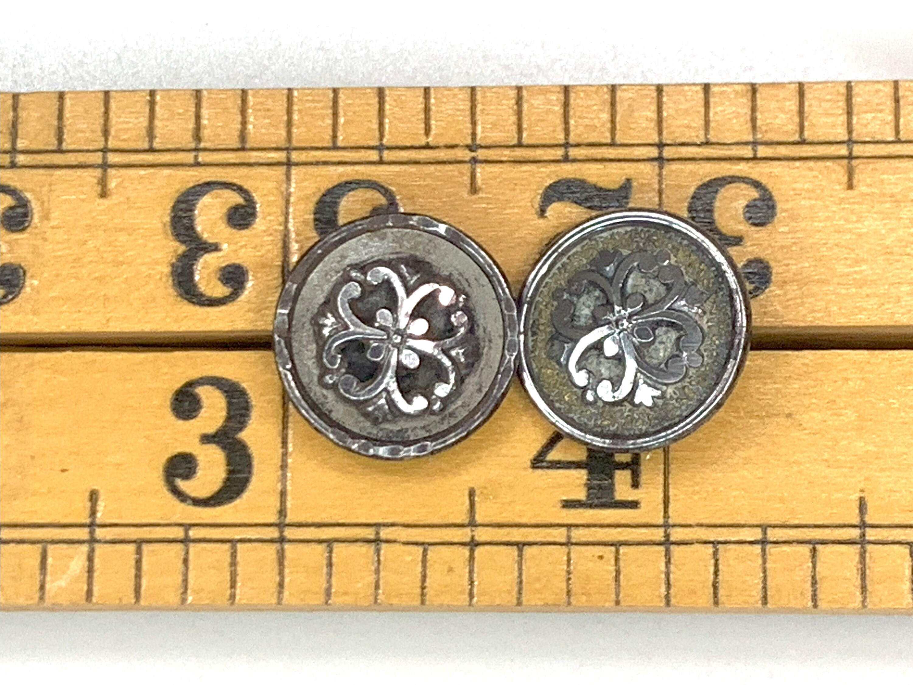 19th Century Antique Cut Steel Cup Button With Byzantine Design. - Etsy