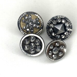19th Century Antique Fancy Cut Steel Cup Buttons, Special Shaped Cut ...