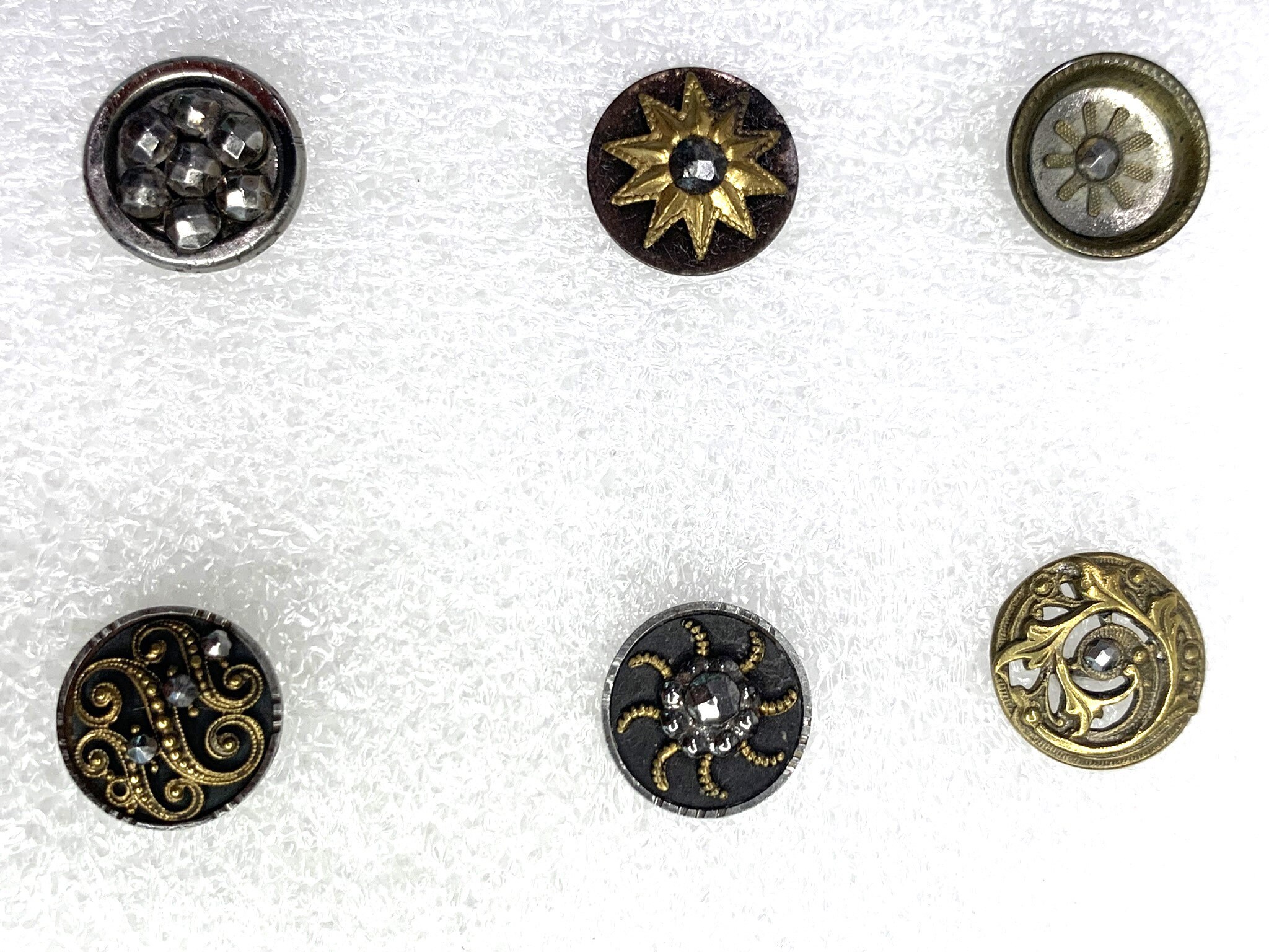19th Century Antique Cut Steel Buttons, Austrian Tiny Buttons, 3 ...