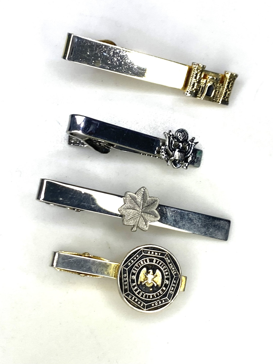 Vintage Army Corp of Engineers, Army Tie Clasps, Tie Clips, Lot of 4 ...