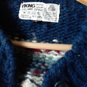 Nordic Fair Isle Viking Icelandic Button up Wool Cardigan Vintage ...