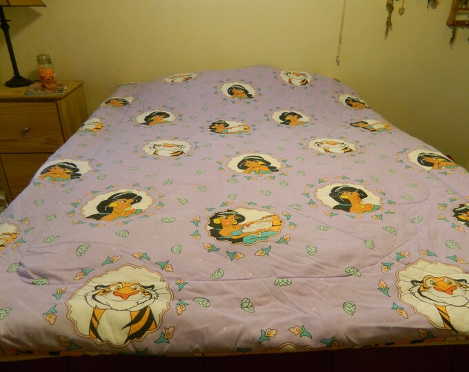 Vtg 1990s Disney Aladdin Jasmine Reversible Comforter Bedding - Etsy