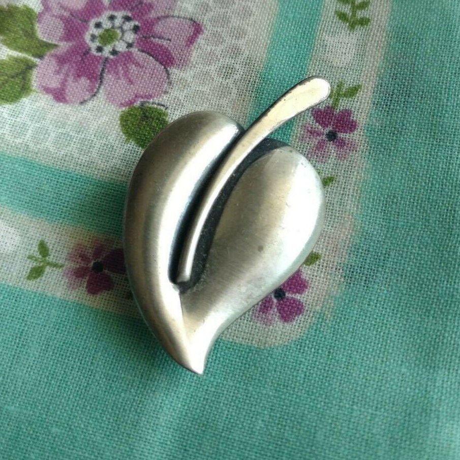 Otto Robert Bade orb Mid Century Sterling Silver Brooch Modernist Leaf ...
