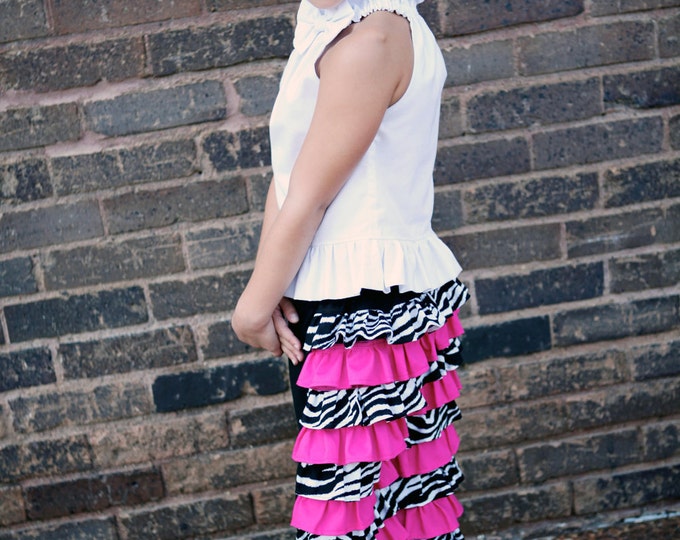 Rumba Ruffle Butt Pants Set. Hot Pink and Zebra - Etsy