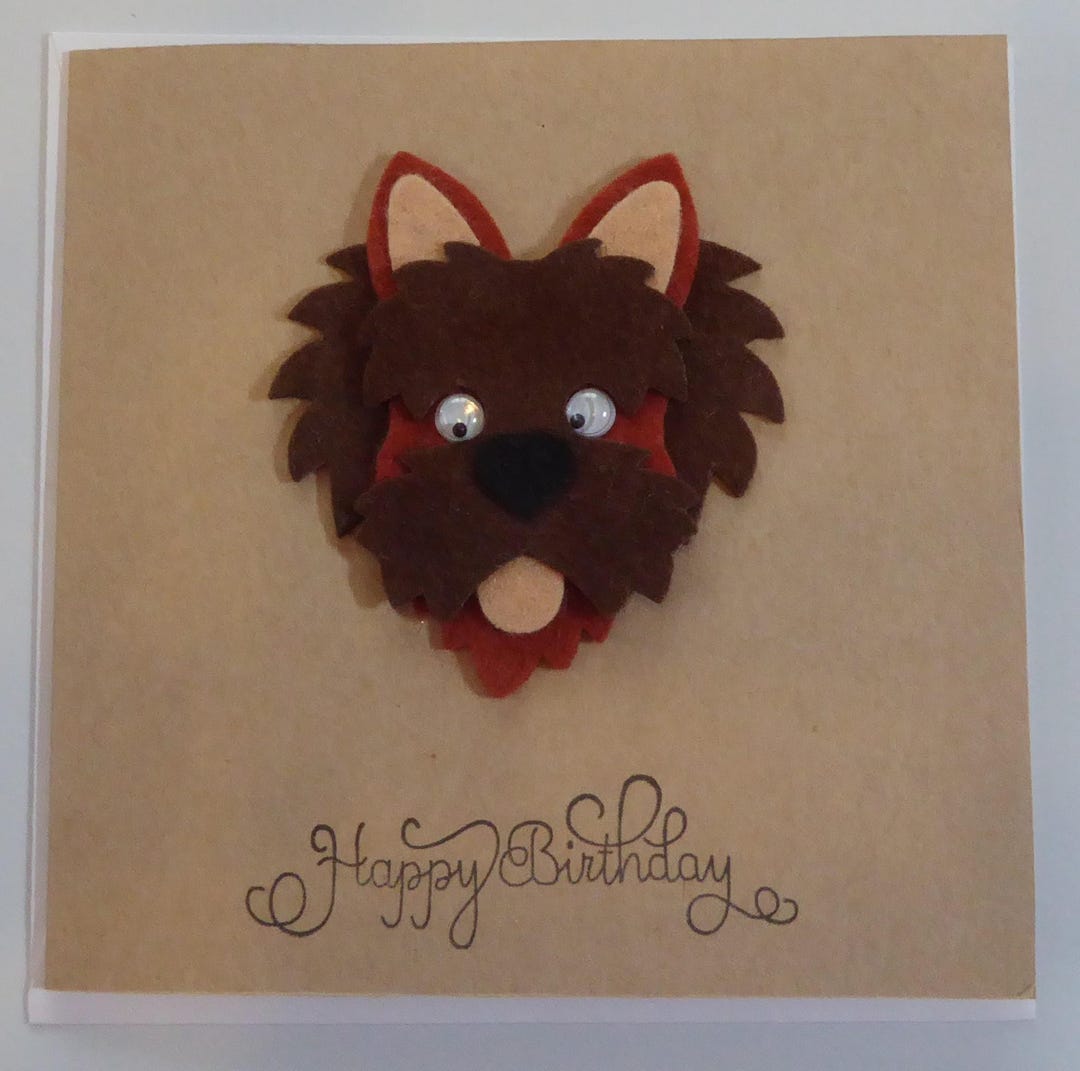 Scruffy Dog Furry Face "happy Birthday" Card - Etsy UK