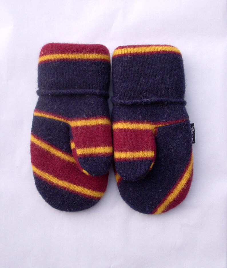 Wool Sweater Mittens Recycled Boiled Upcycled Polar Fleece | Etsy