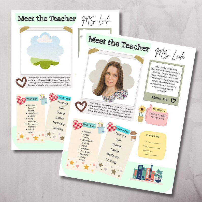 About Me Teacher Template | Neutral Classroom Newsletter | Back to ...
