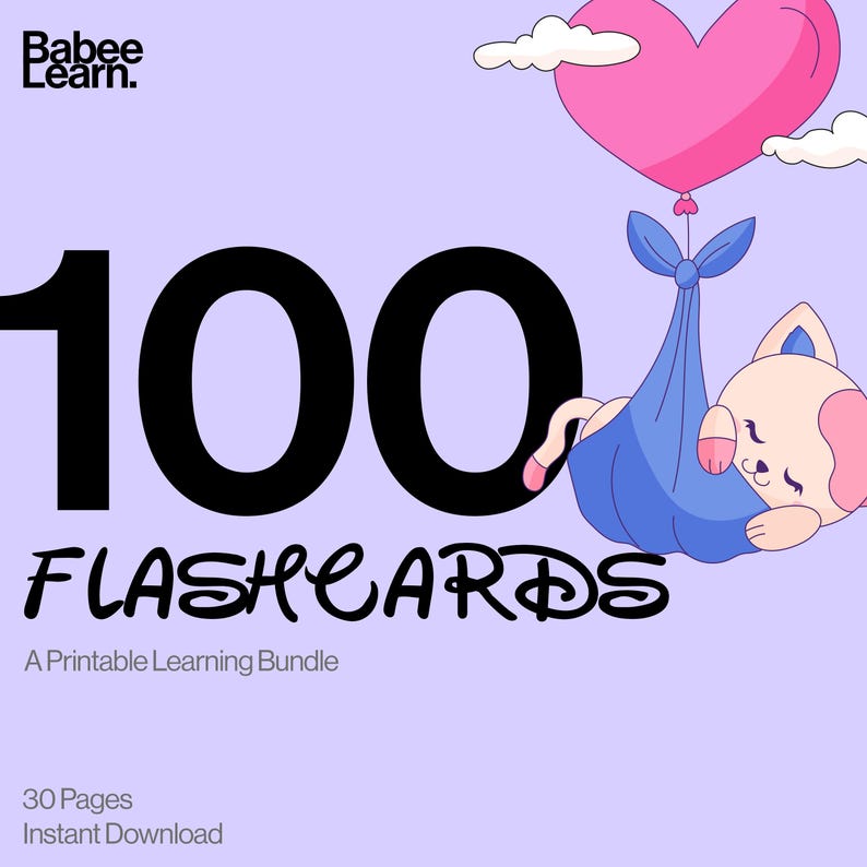First 100 Words Flashcards | Montessori Toddler Learning (PDF Download ...