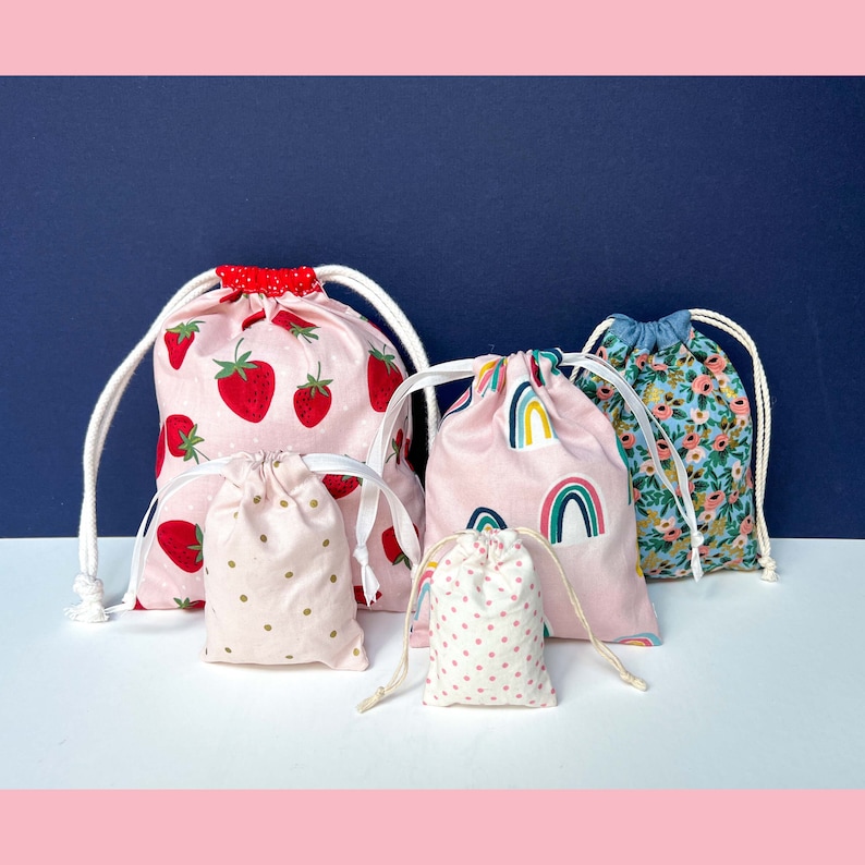 Easy Drawstring Bag PDF Sewing Pattern 4 Sizes Instant - Etsy