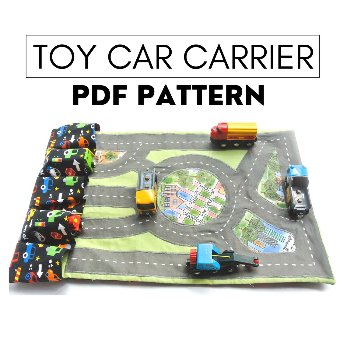 Toy Car Carrier With Play Mat PDF Sewing Pattern Instant - Etsy