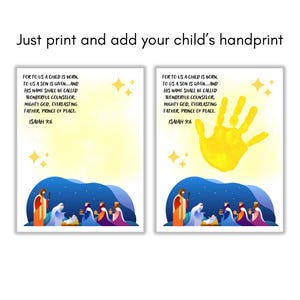 Sunday School Christmas Handprint Art Bible Keepsake Gift Nativity Joy ...