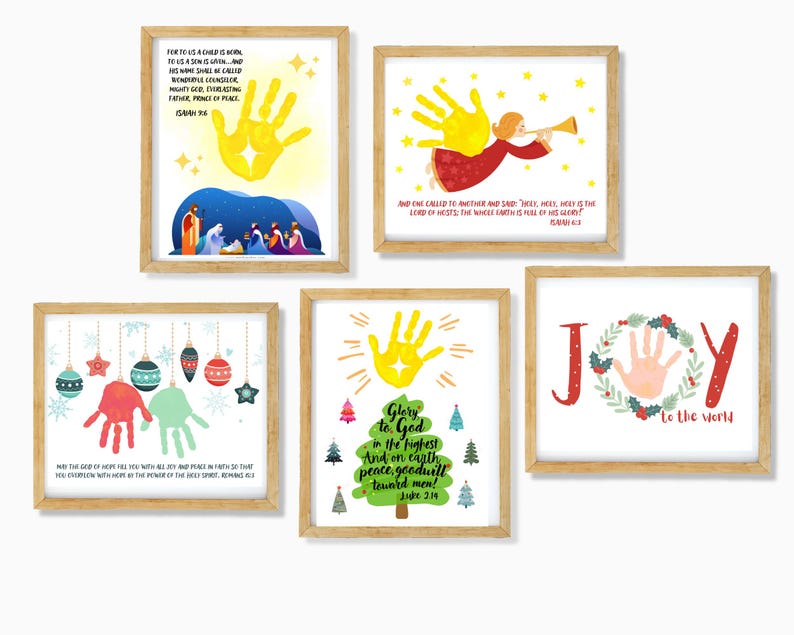 Sunday School Christmas Handprint Art Bible Keepsake Gift Nativity Joy ...